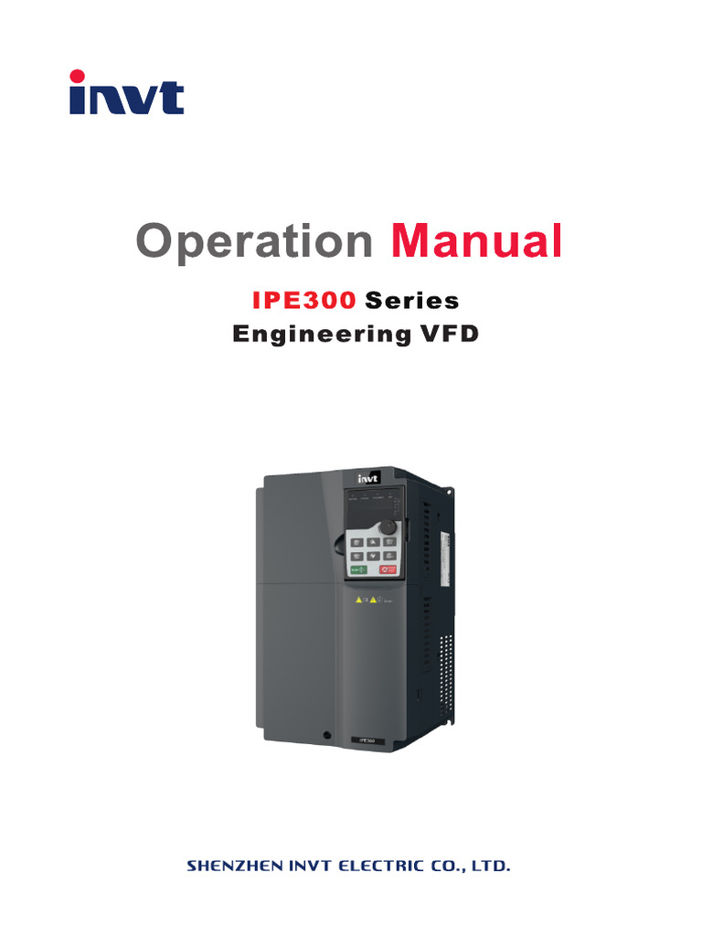 IPE300 Series Engineering VFD Manual (Booksize) - V1.1 | PDF | Power ...