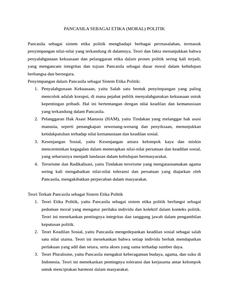 PANCASILA SEBAGAI ETIKA | PDF
