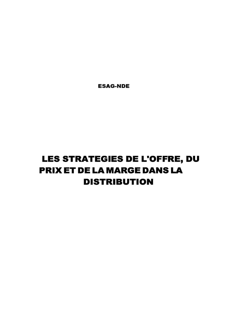 Stratégie de l'OPM dans la distribution GCM | PDF