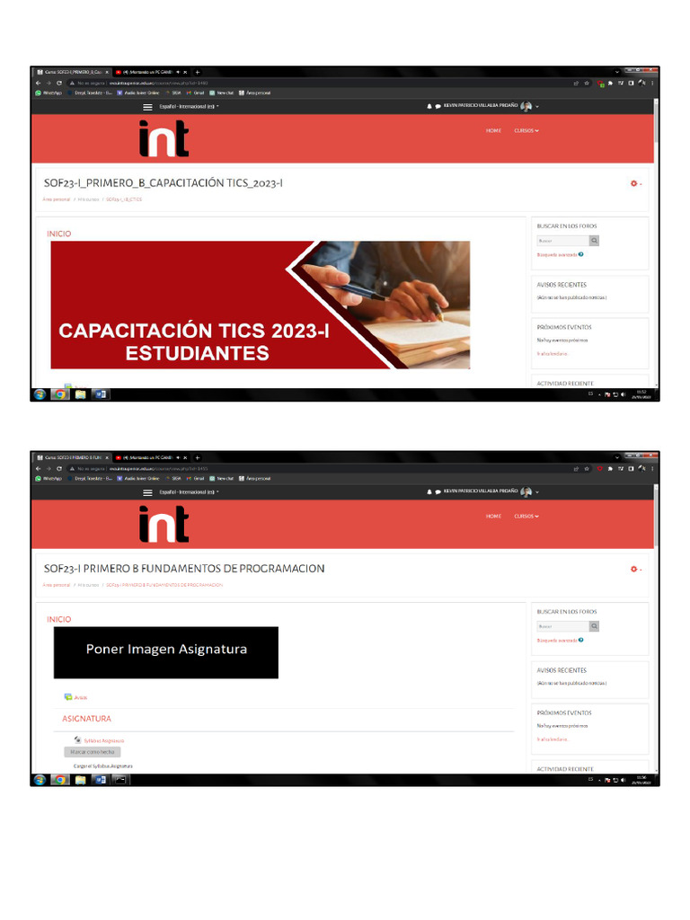 Capturas Cursos | PDF