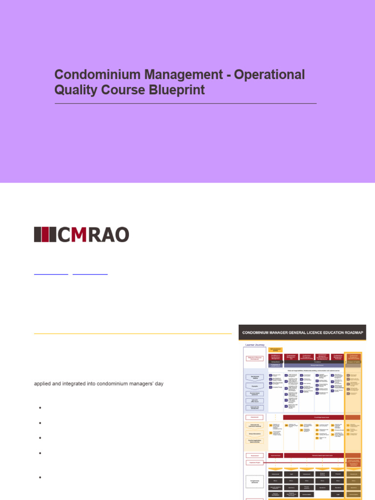 Condominium Management - Operational Quality Course Blueprint | PDF ...