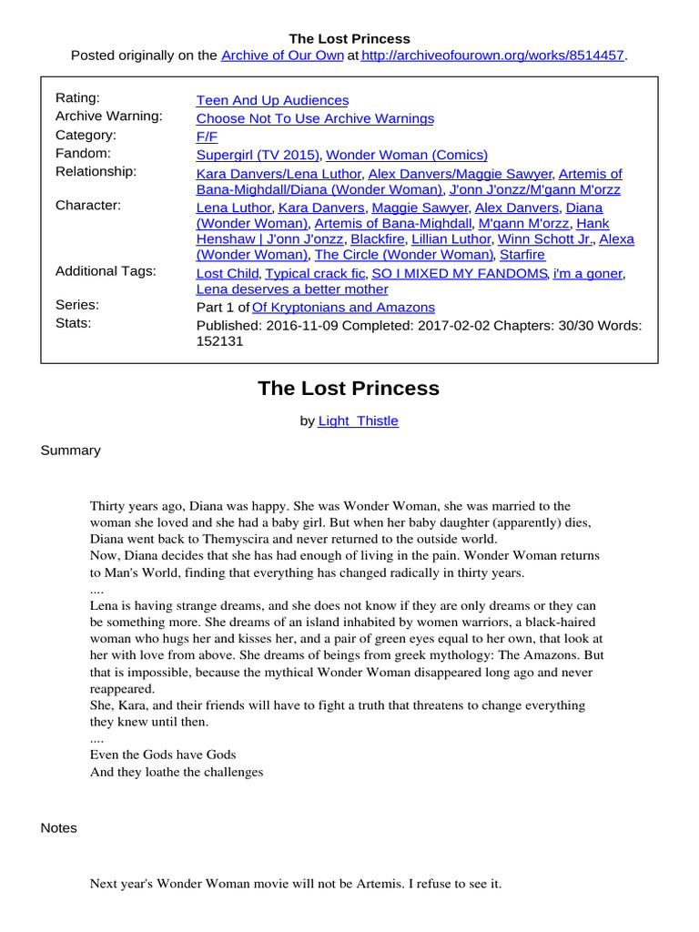 The Lost Princess | PDF | Wonder Woman