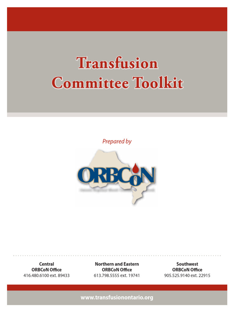 Transfusion Committee Toolkit Ontario | PDF | Blood Transfusion | Medicine