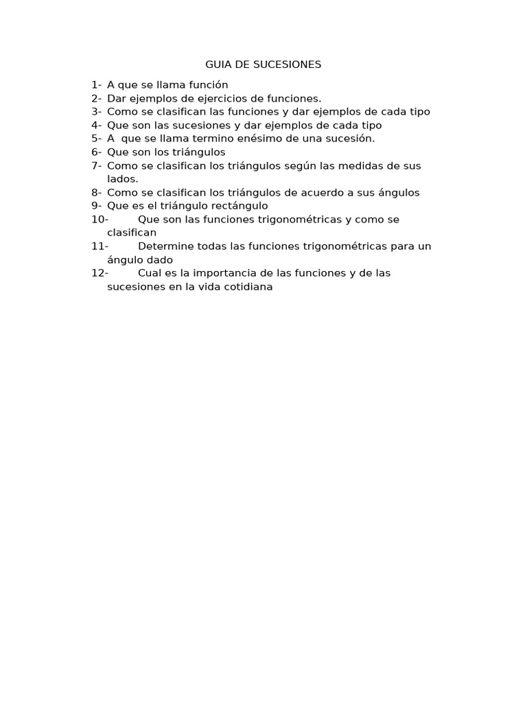 Guía de Sucesiones y Funciones | PDF