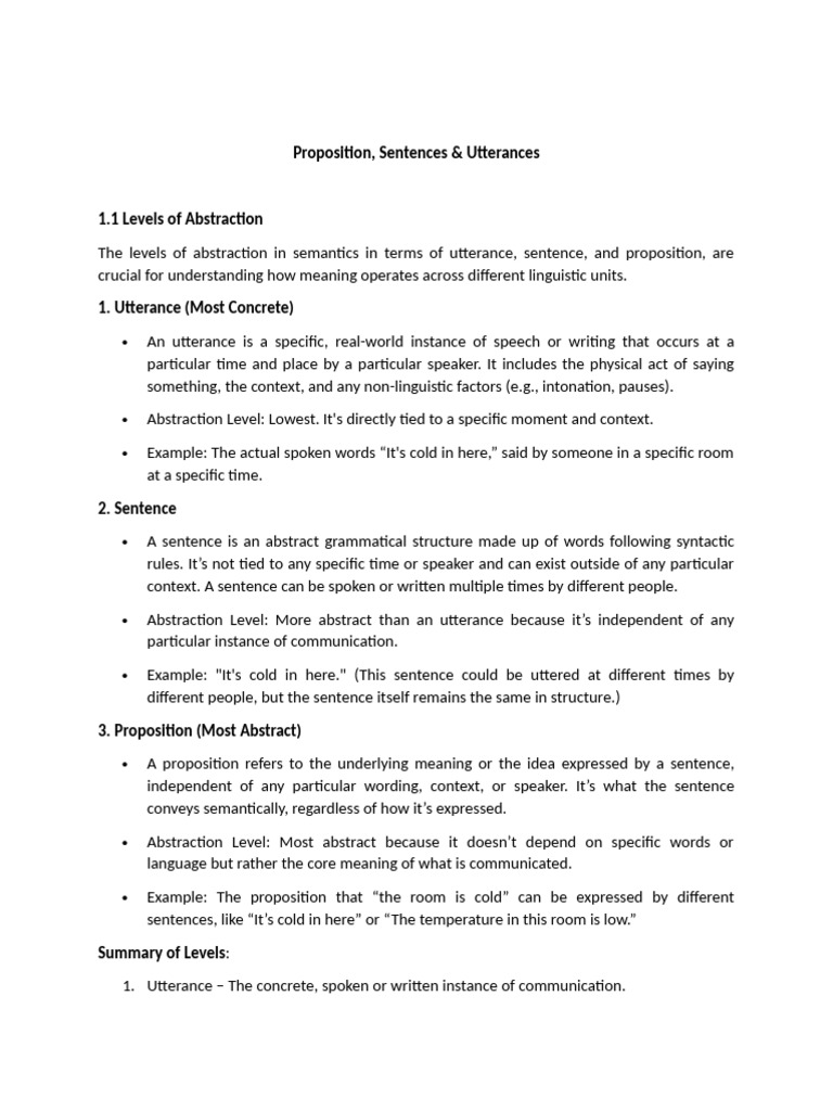 04 Proposition, Sentences and Utterances | PDF | Semantics | Proposition