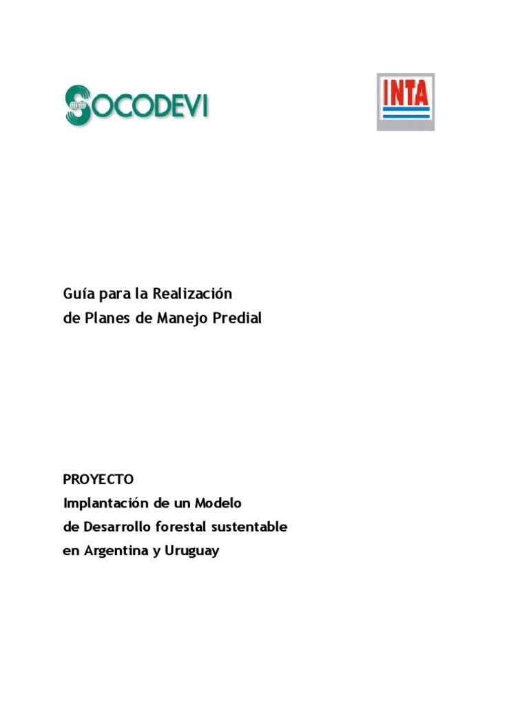 Plan de Manejo Predial INTA Socodevi | PDF | Muestreo (Estadísticas) | Los bosques