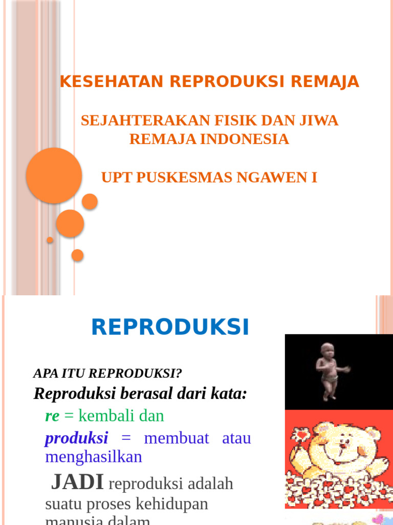 KESEHATAN - REPRODUKSI - REMAJA - PPTX PKPR | PDF