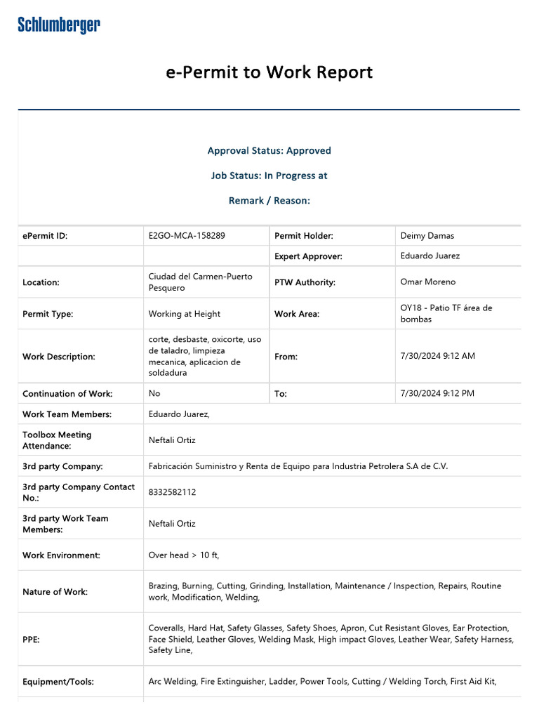 Report EPermit ID - E2GO-MCA-158289 | PDF | Welding | Construction