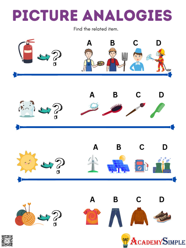 Picture Analogies Worksheet | PDF