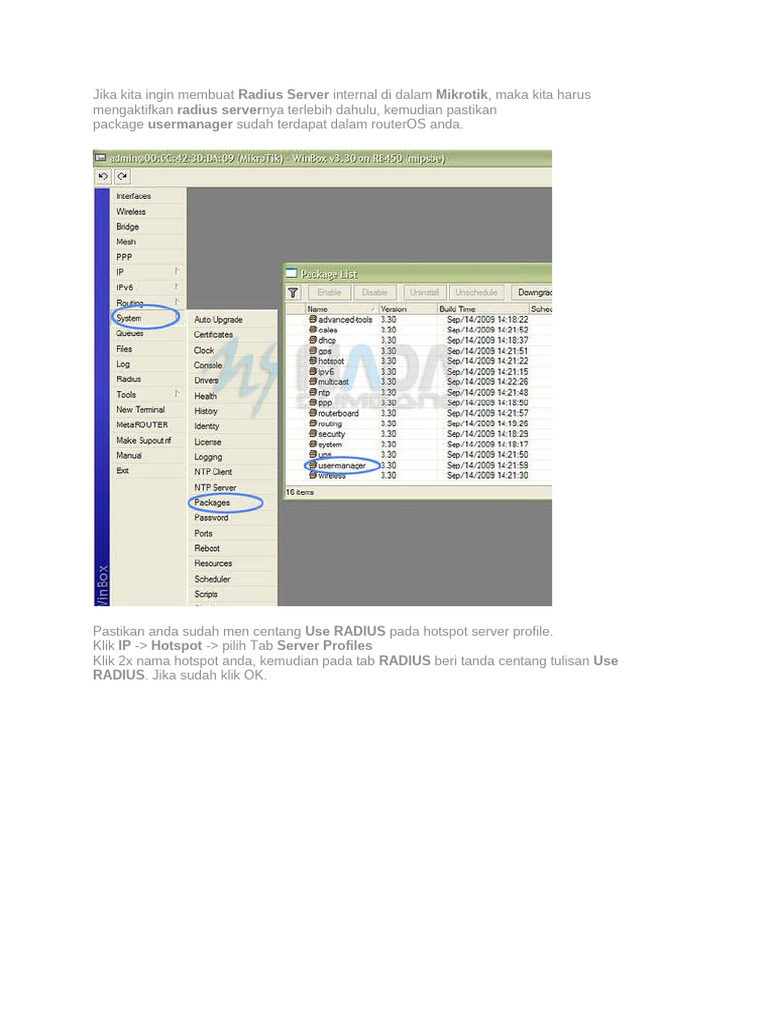 Konfigurasi RADIUS Di Mikrotik | PDF