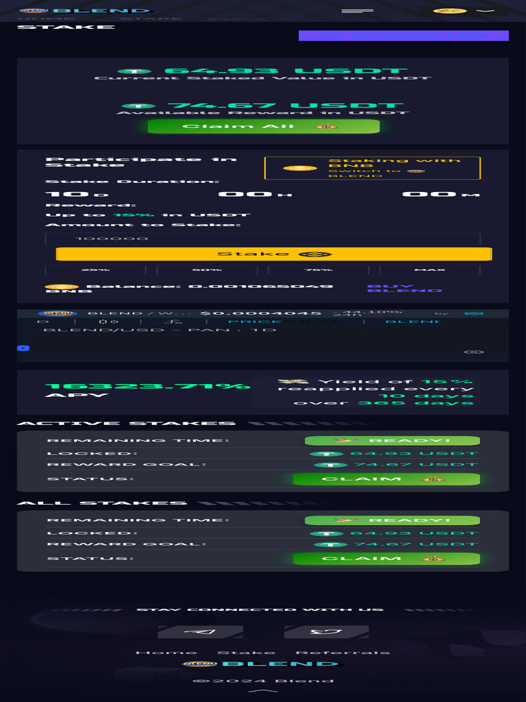 Stake Blend - Decentralized Staking & Rewards Platform On BNB 3 | PDF
