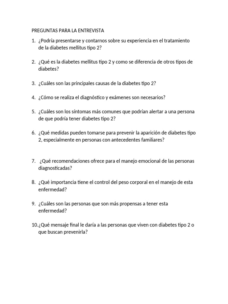 Preguntas para La Entrevista | PDF
