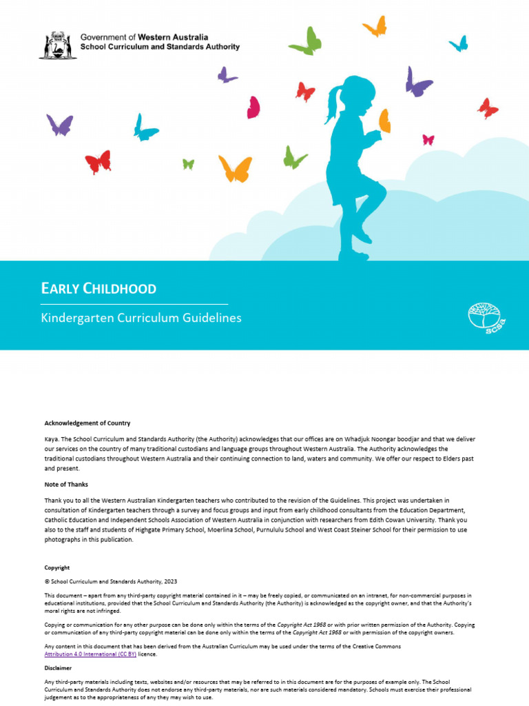 Kindergarten Curriculum Guidelines 2023 PDF | PDF | Sustainability | Teachers