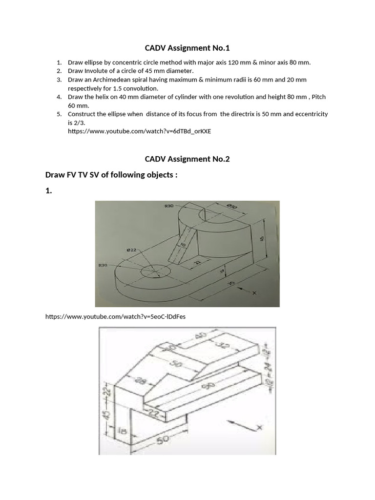CADV Drawing Assignments Guide | PDF