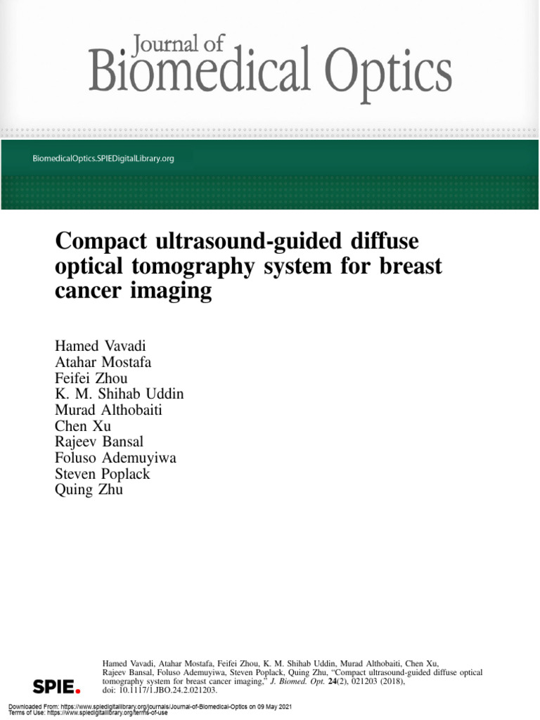 2018 - Compact Ultrasound-Guided Diffuse Optical Tomography System For ...
