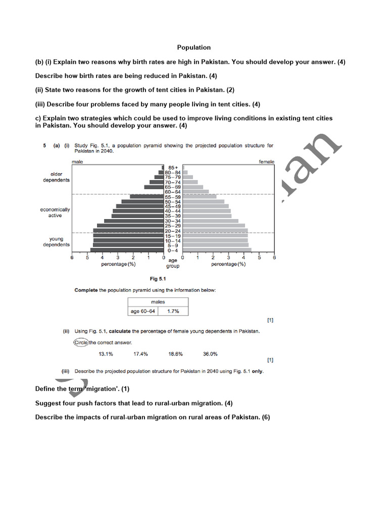 Ms Population Questions | PDF