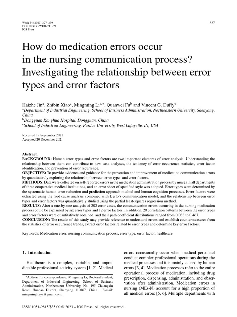 Med Errors Article | PDF | Statistics | Medical Error