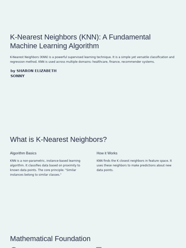 K-Nearest-Neighbors-KNN-A-Fundamental-Machine-Learning-Algorithm (1).pptx | PDF | Computational ...