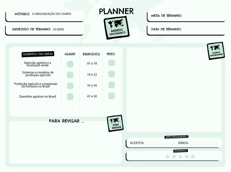 Planner Do Módulo 10 | PDF