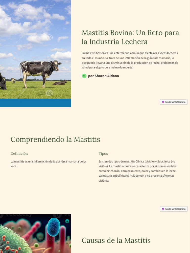 Mastitis Bovina Un Reto para La Industria Lechera | PDF | Leche ...