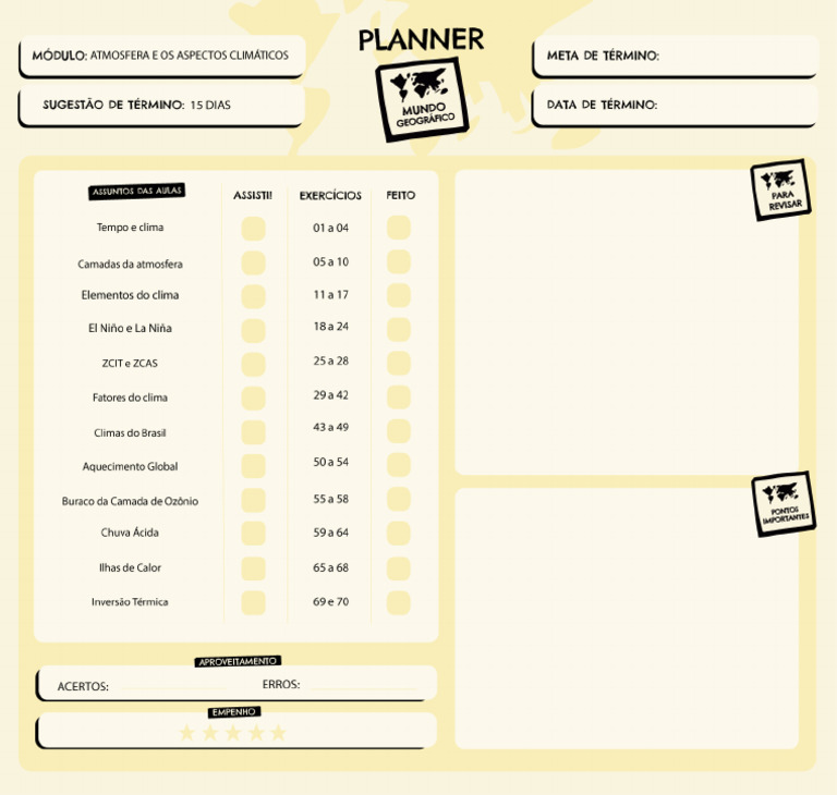 Planner Do Módulo 6 | PDF