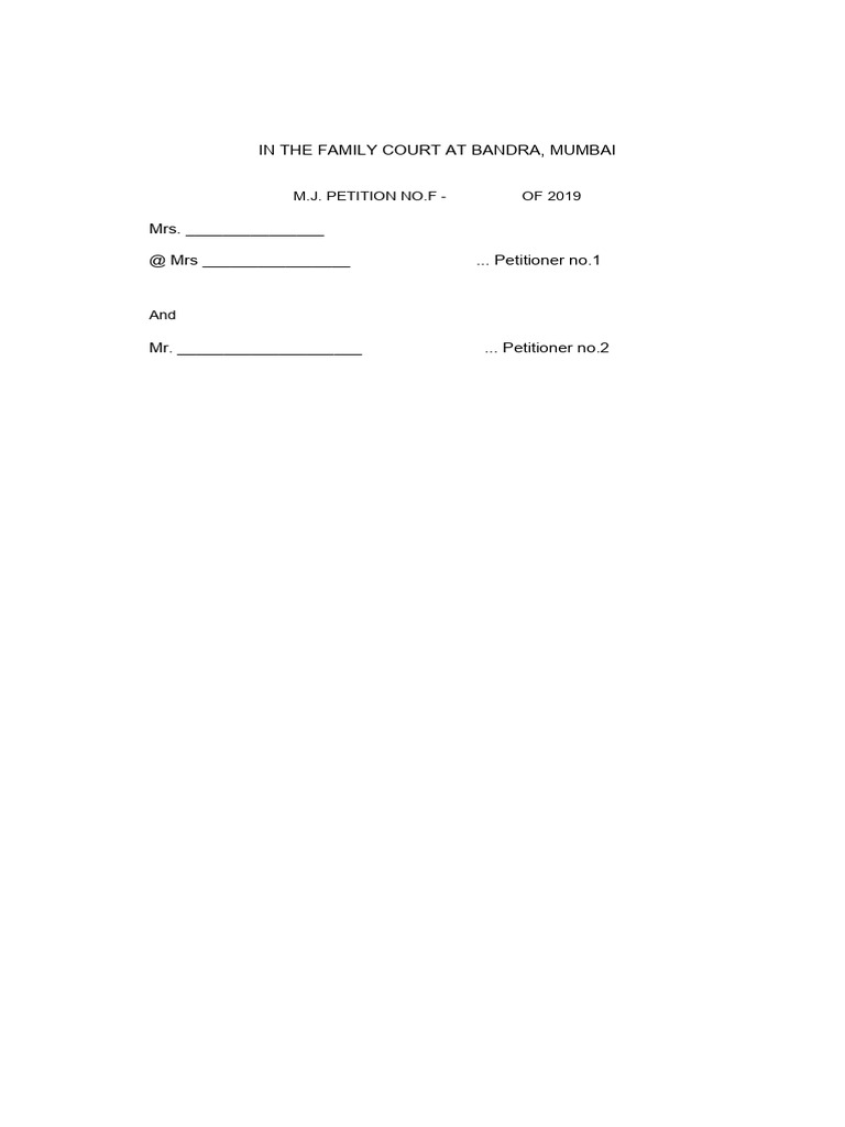 Mutual Consent Divorce Petition 2019 | PDF | Marriage | Social Institutions