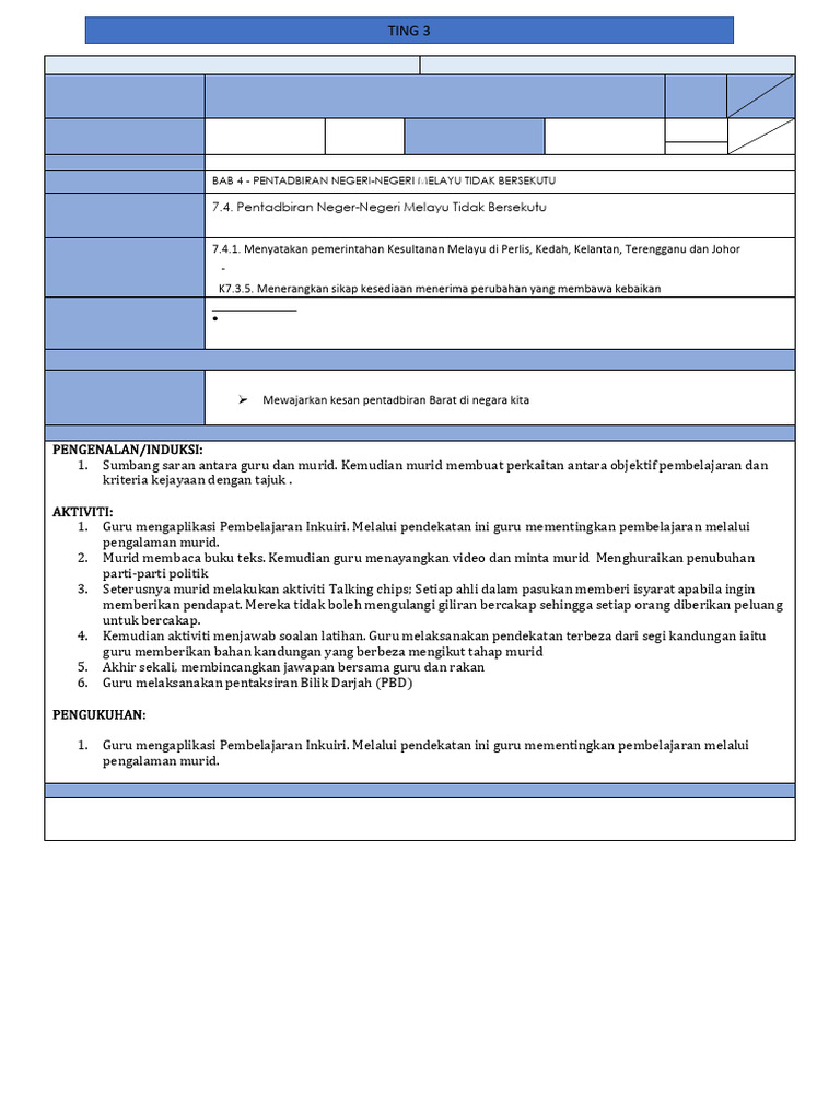 RPH 3 Ungu Minggu 10 2025 (I) | PDF