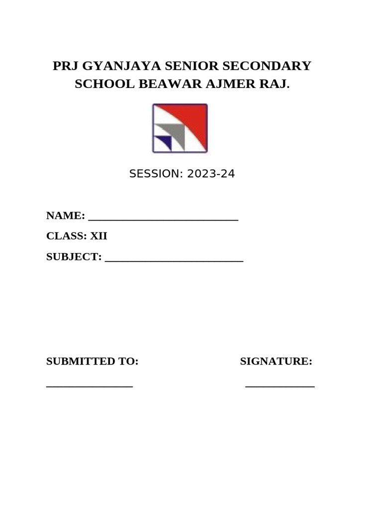 Class XII Project Certificate Template | PDF