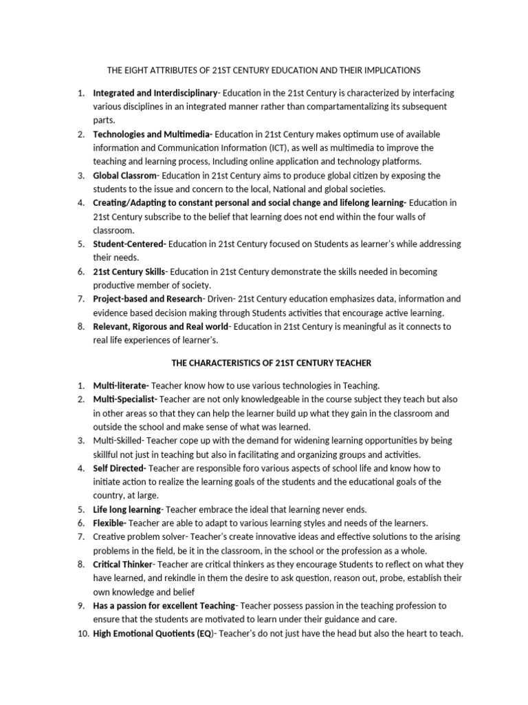 THE EIGHT ATTRIBUTE-WPS Office | PDF | Learning | Teachers