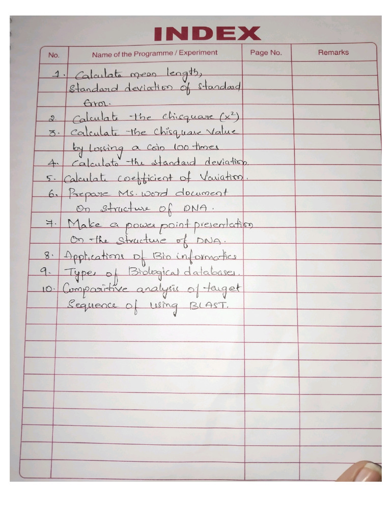 Biotechnology Record 4sem | PDF