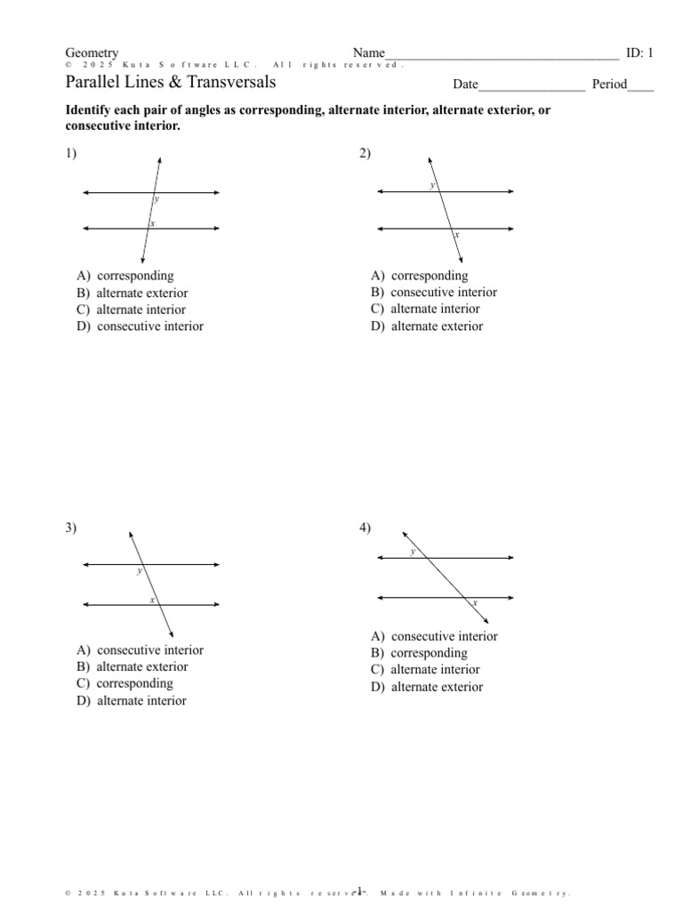 Parallel Lines & Transversals | PDF | Geometry | Elementary Geometry