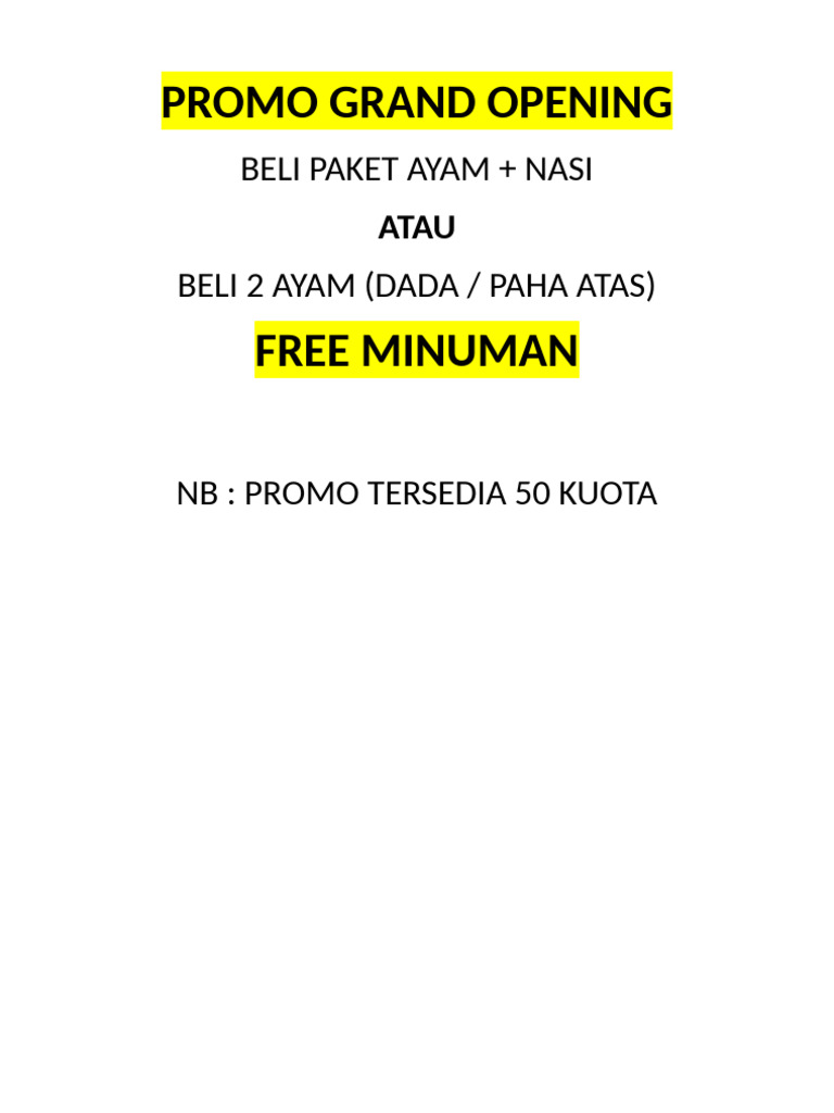 Promo Grand Opening | PDF