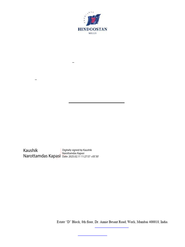 Kaushik Narottamdas Kapasi: Scrip Code: 509895 | PDF