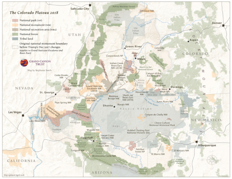 Colorado Plateau Map Overview 2018 | PDF | Southwestern United States ...