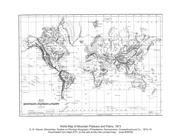 World Map of Mountain Plateaus and Plains, 1873 | PDF