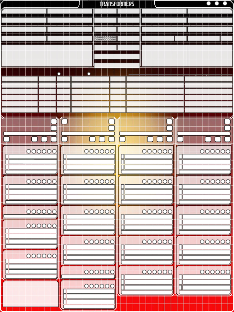 Autobot Grid Character Sheet | PDF