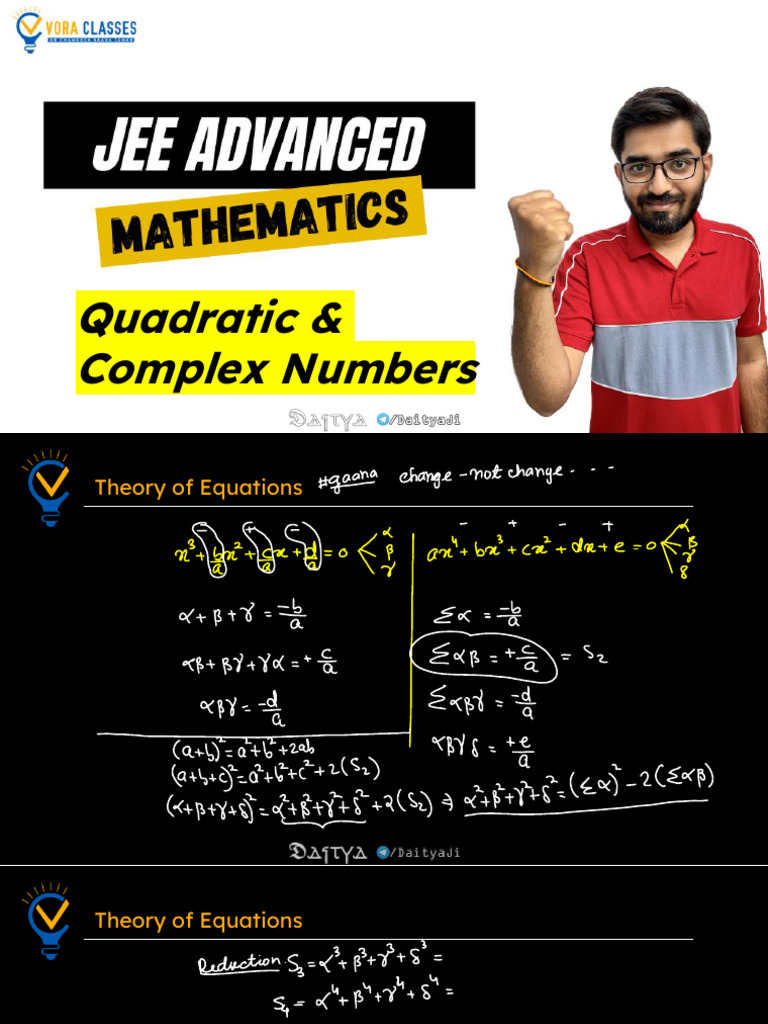 Quadratic Equation and Complex Numbers | PDF