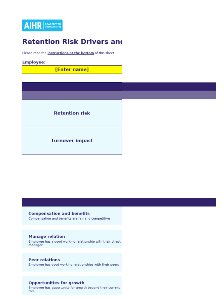Retention Risk Drivers Impact Survey | PDF | Employee Retention ...
