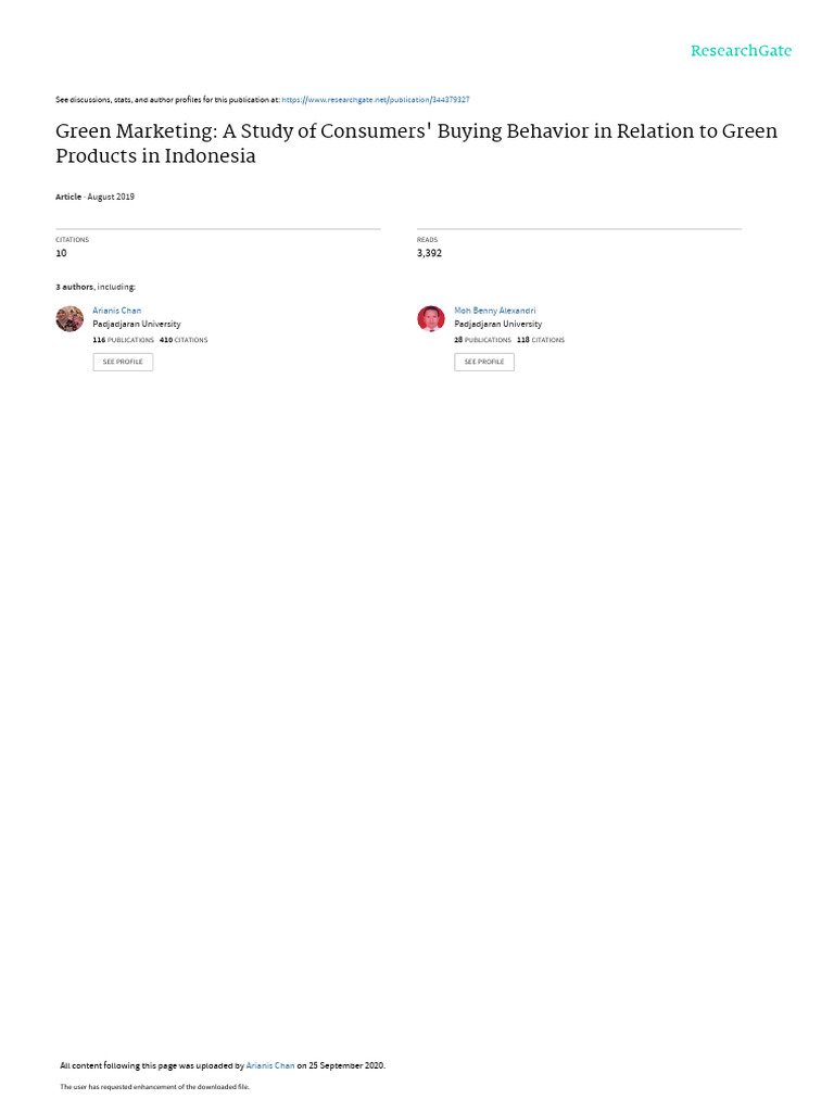 Green Marketing AStudyof Consumer Buying Behavior | PDF | Linear Regression | Regression Analysis
