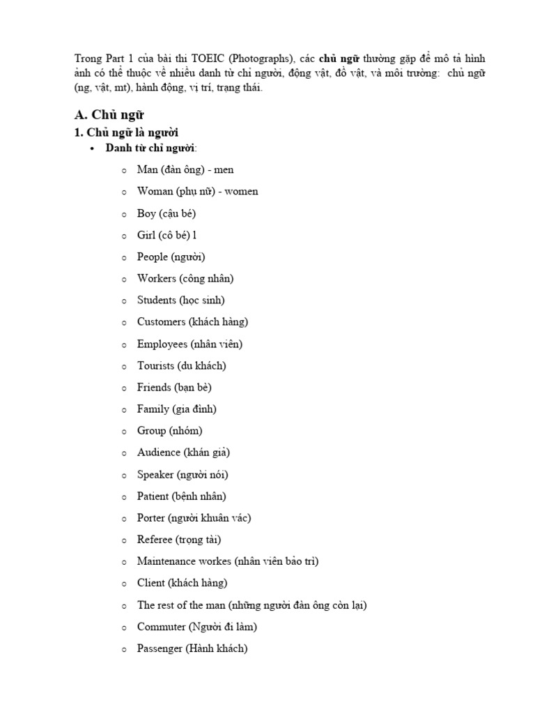Part 1 Toeic | PDF