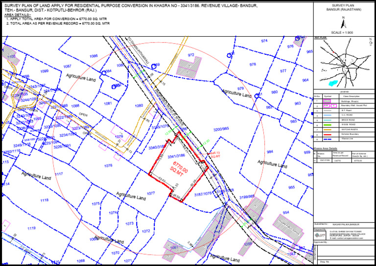 SURVEY PLAN Khasra No. - 3341-3186 | PDF | Government Of India