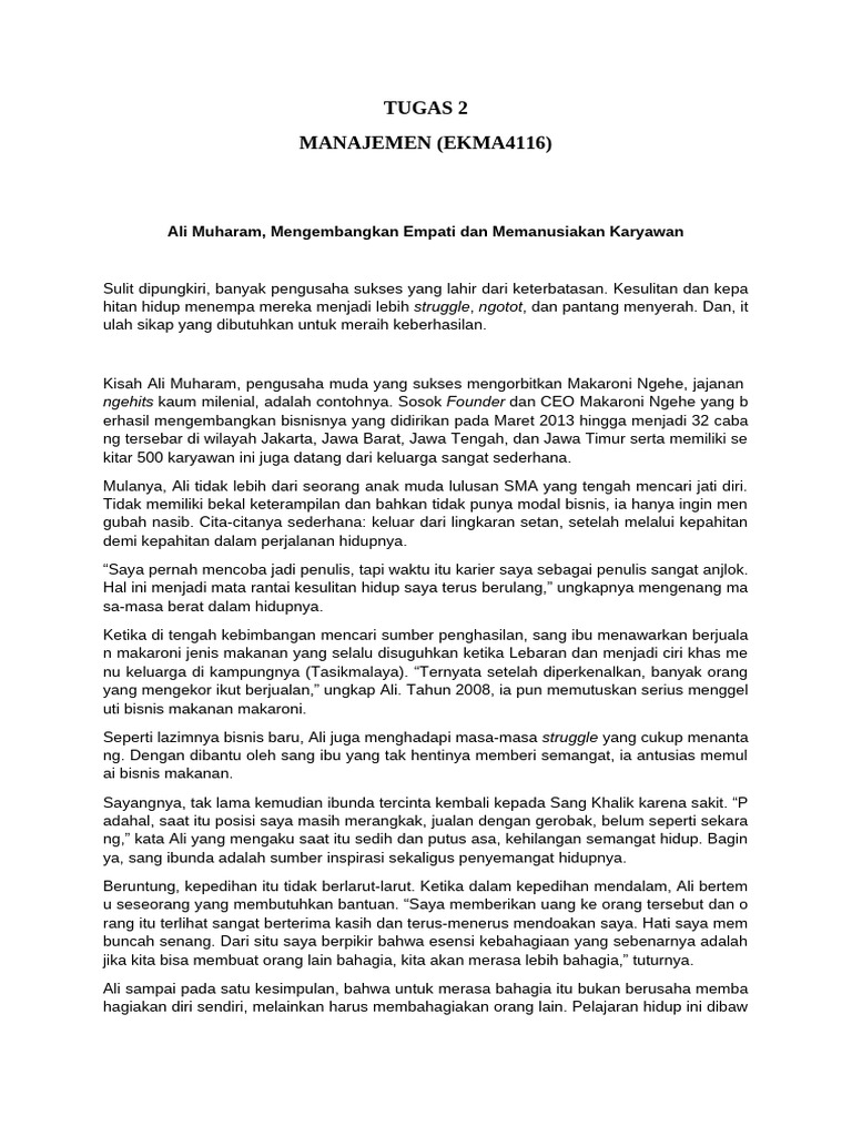 TUGAS 2 manajemen | PDF