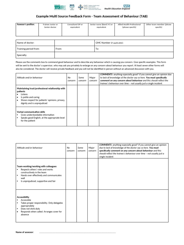 Multi Source Feedback Form | PDF | Health Care