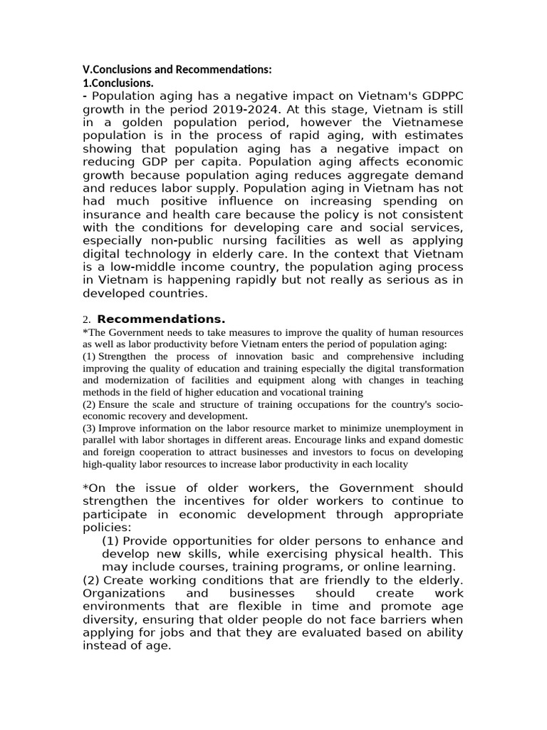 V.Conclusions and Recommendations: 1.conclusions | PDF | Labour ...