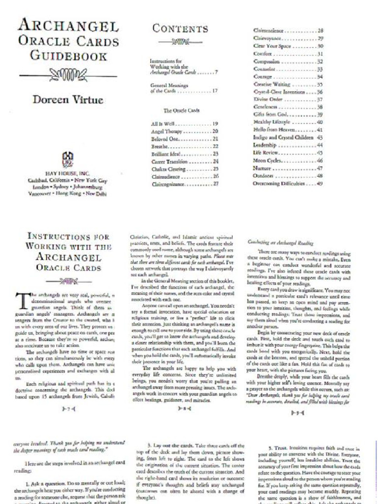 Doreen Virtue - Archangel Oracle Cards Guidebook | PDF