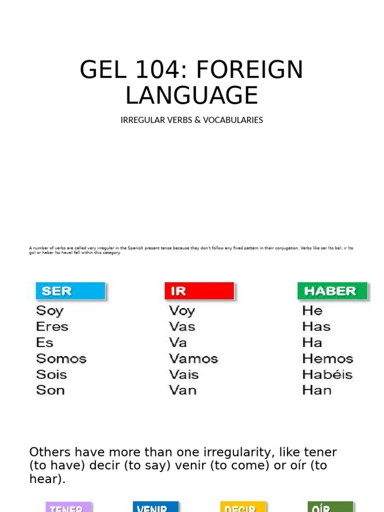 Spanish Irregular-Verbs | PDF