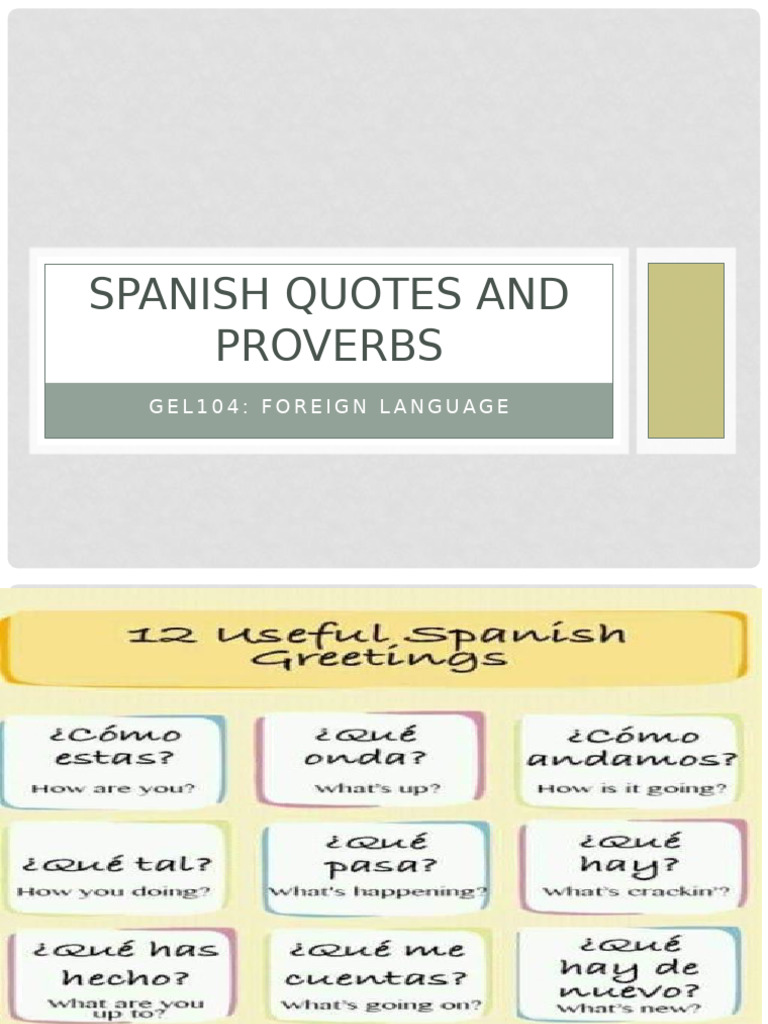 Spanish Quotes and Proverbs | PDF