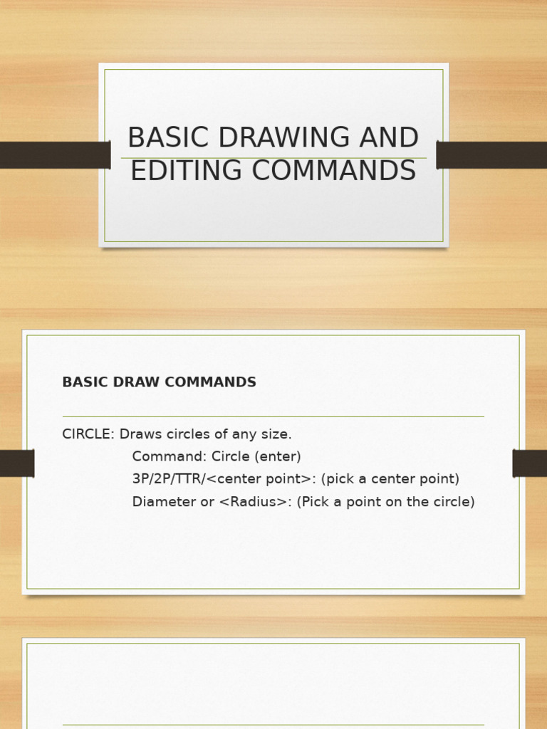 BASIC-DRAWING-AND-EDITING-COMMANDS | PDF | Circle | Curve