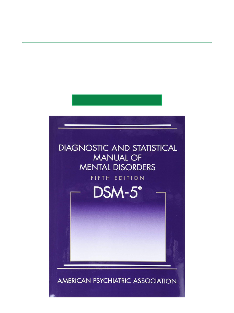 Diagnostic and Statistical Manual of Mental Disorders DSM 5 5th Edition ...