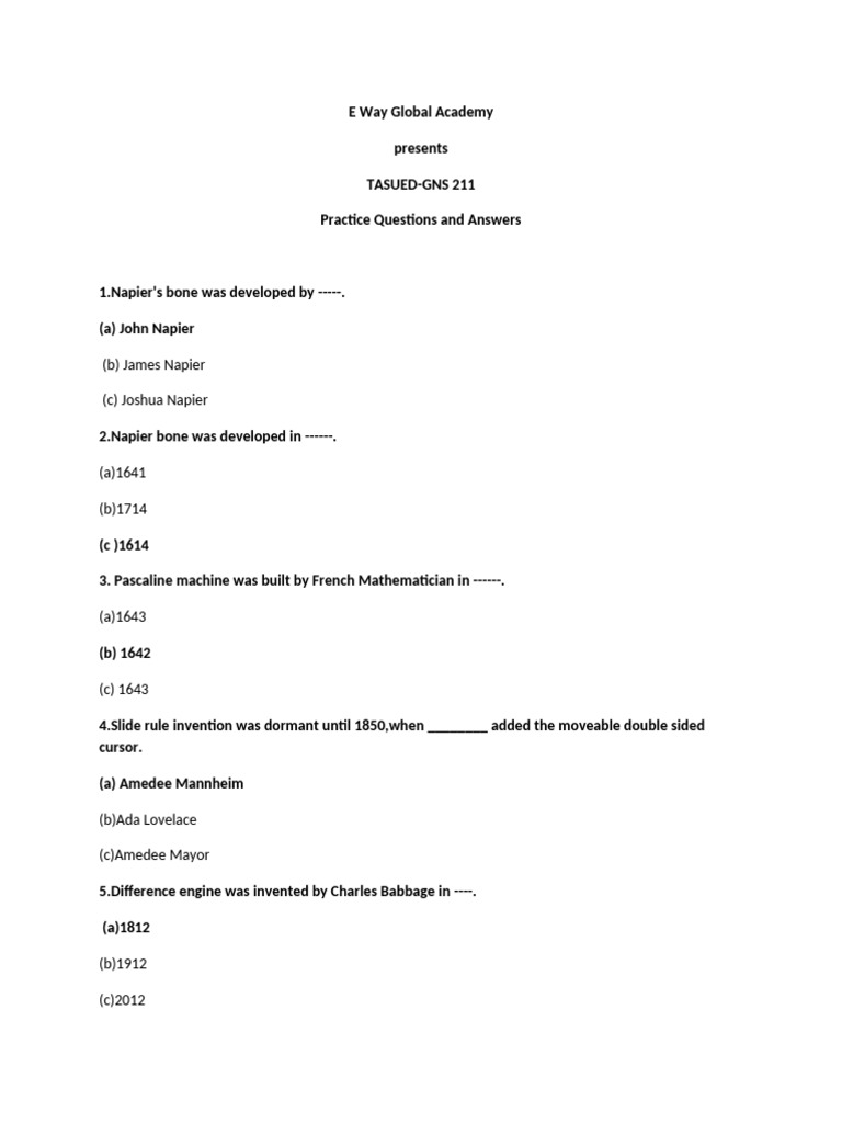 GNS 211 ICT Exam Practice Questions | PDF | Computer Hardware ...